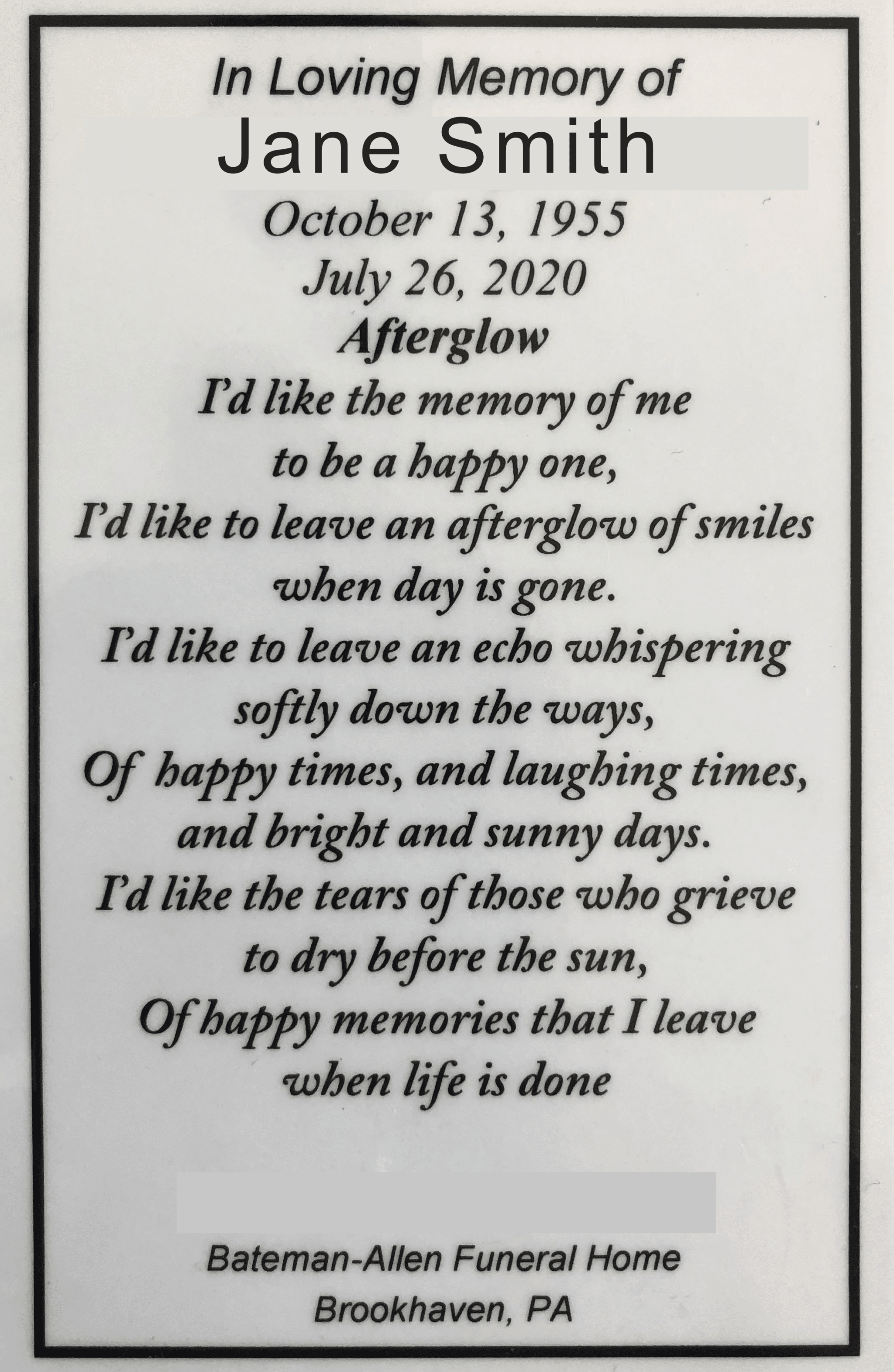 7 Most Popular Prayer Cards | Bateman-Allen Funeral Home